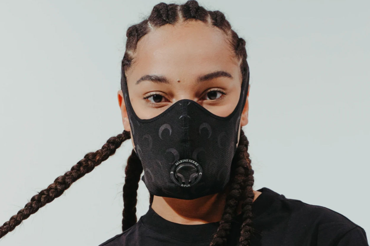 Marine Serre x R-PUR Reflective Moon Face Mask | Viacomit